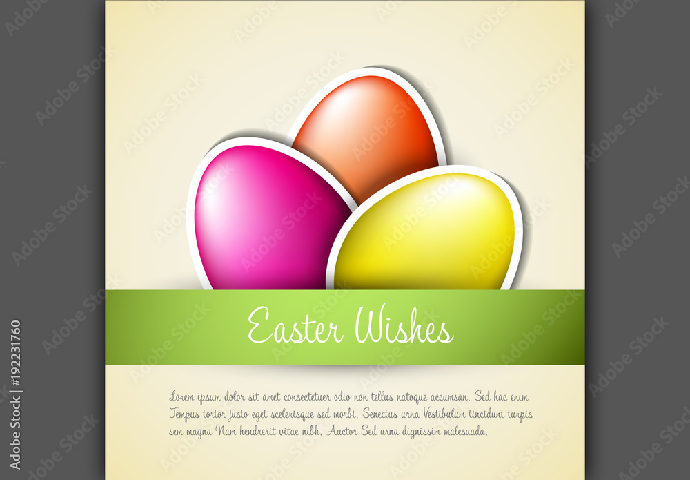 Digital Easter Card with Square Layout Stock Template | Adobe Stock