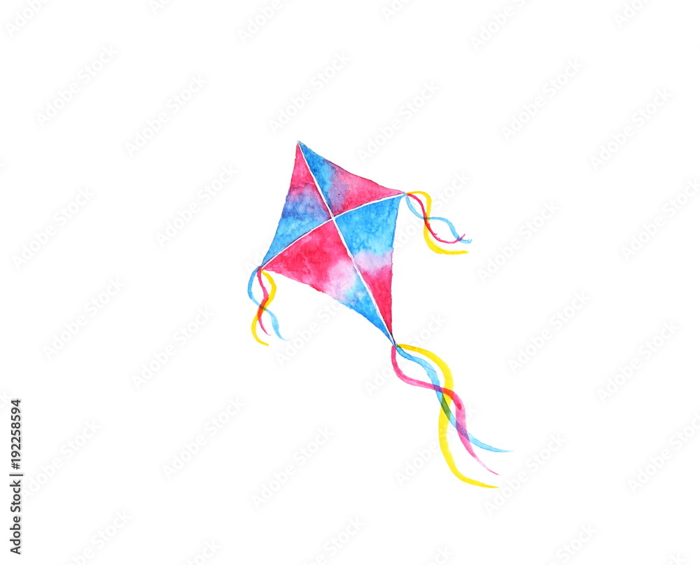 watercolor kite abstract. isolated on white background. Stock ...