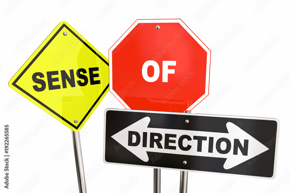 Sense of Direction Road Signs Guidance 3d Illustration Stock Photo ...