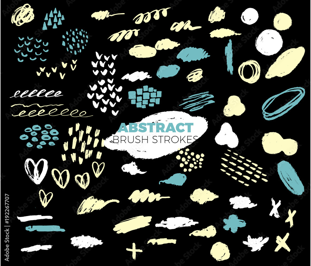 Vector Abstract Brush Strokes, Hand Sketched Painting Strokes ...