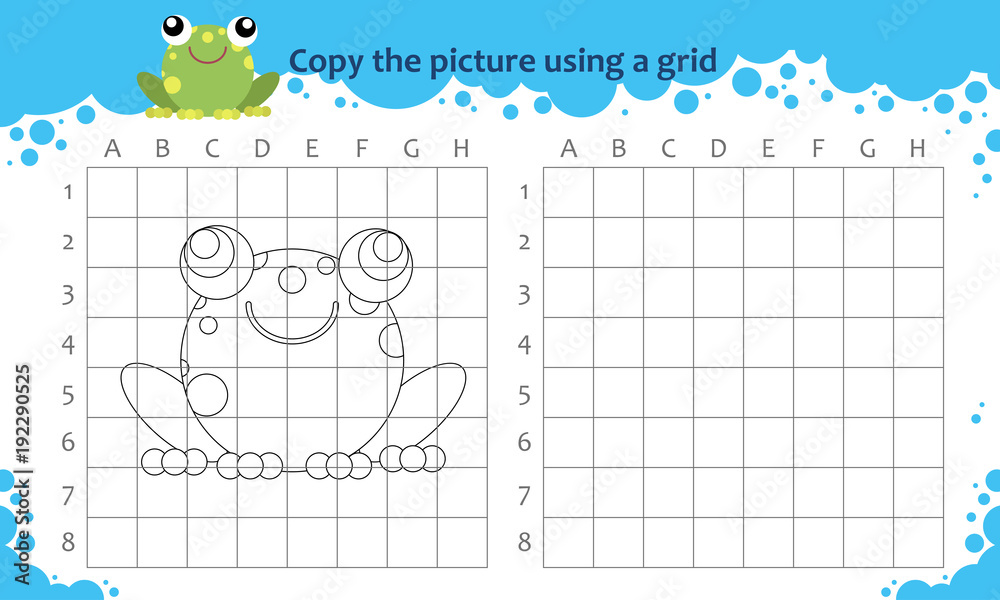 Copy the picture using a grid. Educational game for children. How to ...