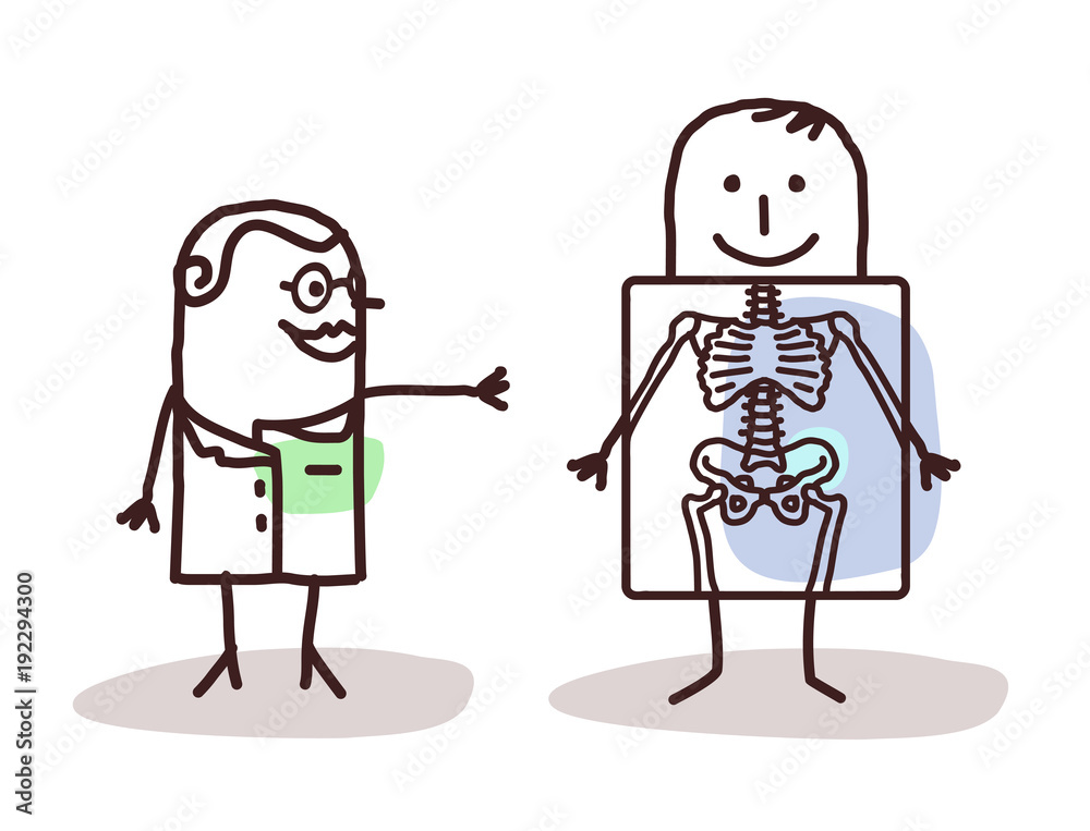 Cartoon Doctor Radiologist with Patient Stock Vector | Adobe Stock