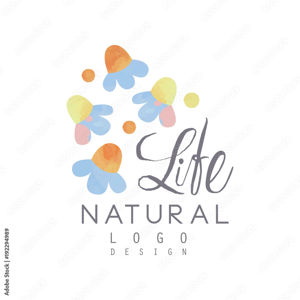 Original logo template with abstract flowers. Health and nature life ...