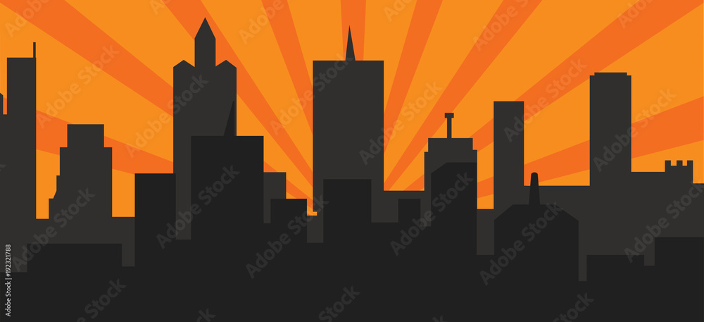 Comic Book Cityscape Background