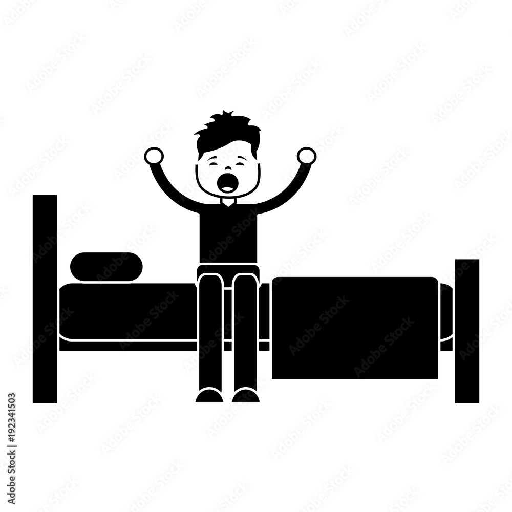 child boy sleeping in their room icon image vector illustration design ...