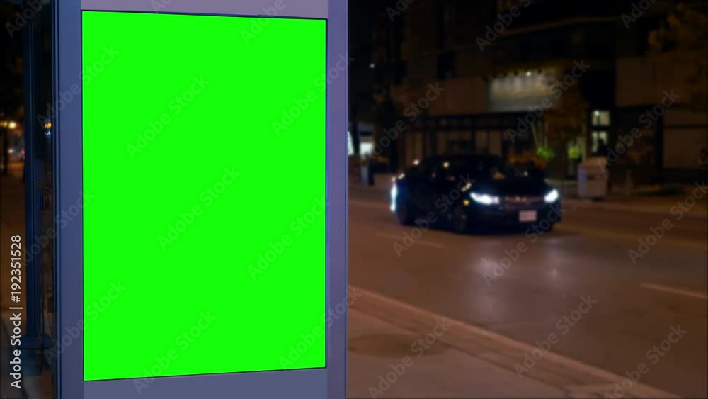 4K Bus Stop Billboard Blank Ad Poster Mockup, City Street Advertising ...