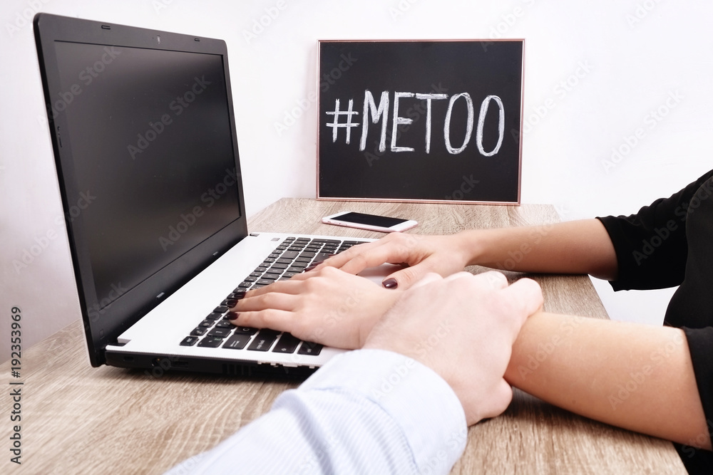 Boss man shows inappropriate behavior towards young woman at workplace ...