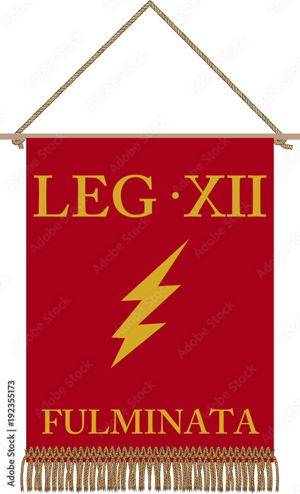 Vector standard of Legio XII Fulminata on white background Stock Vector ...