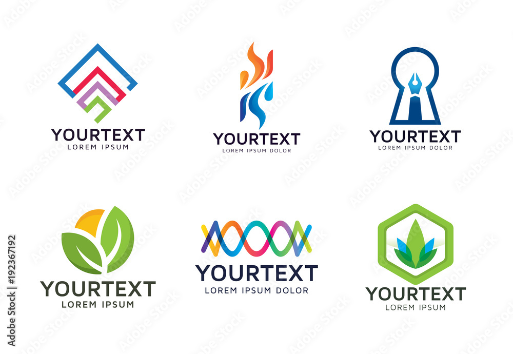 Collection of Abstracts logo. Set of vector symbol logos and icons for ...