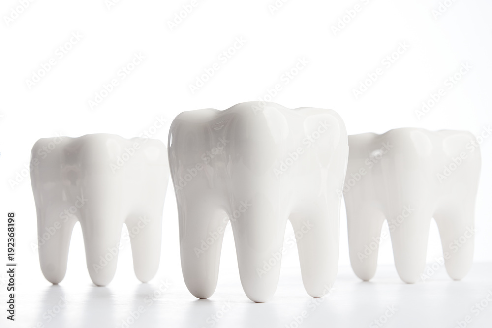 Dental health Concept. White teeth over white background. Oral dental ...