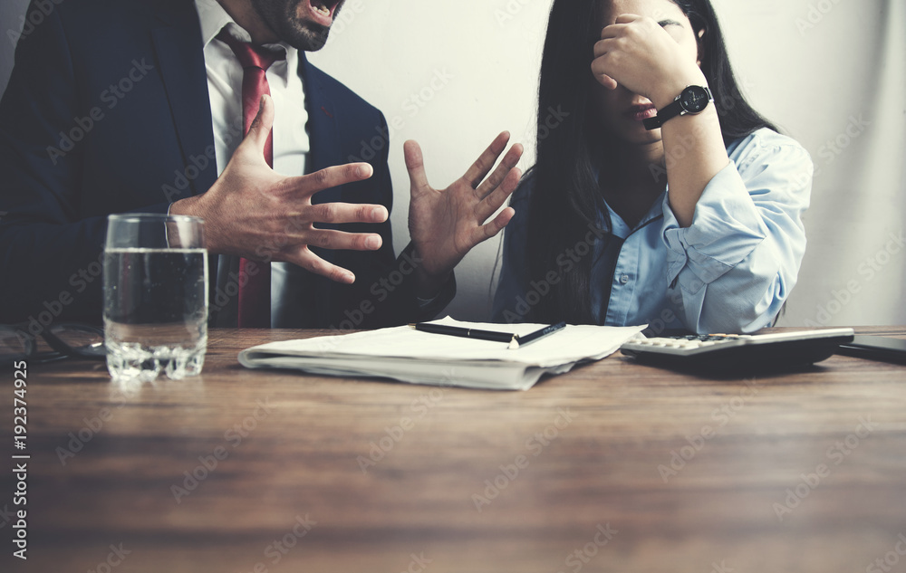 angry boss and woman Stock Photo | Adobe Stock