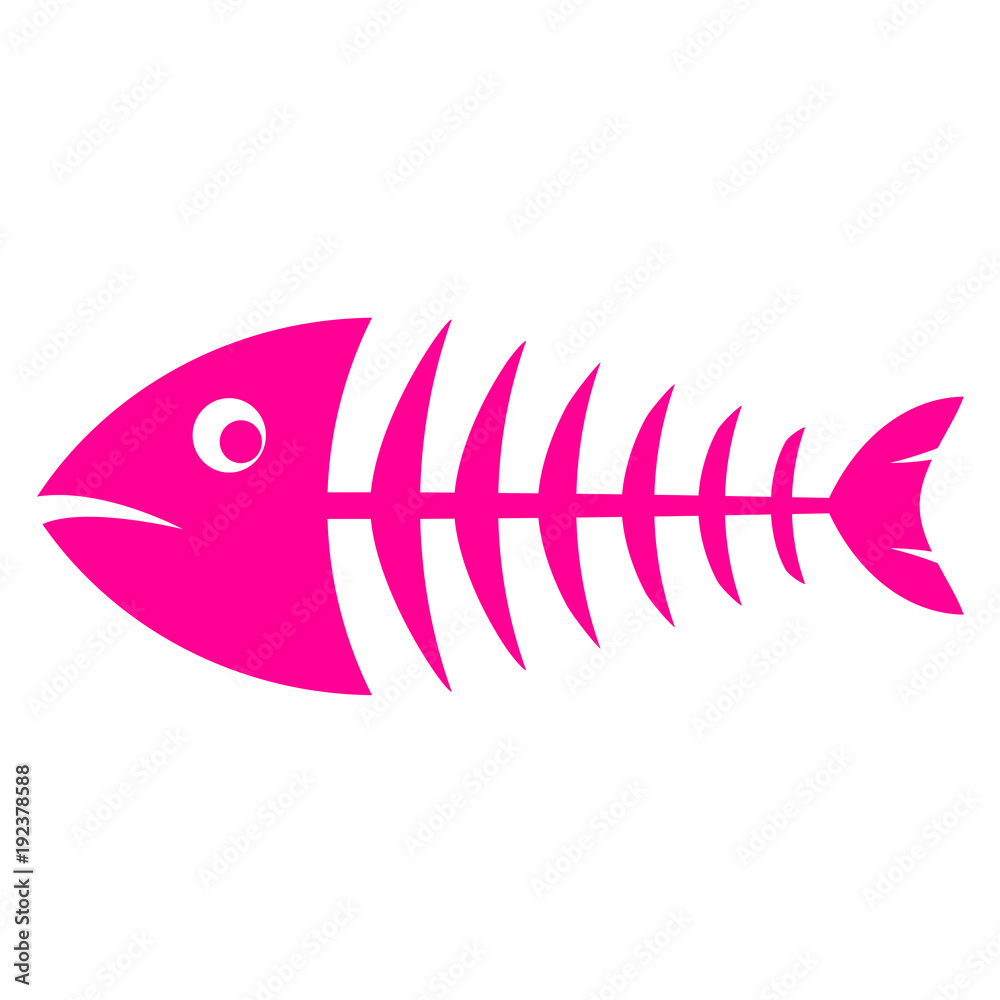Pink fishbone vector icon Stock Vector | Adobe Stock