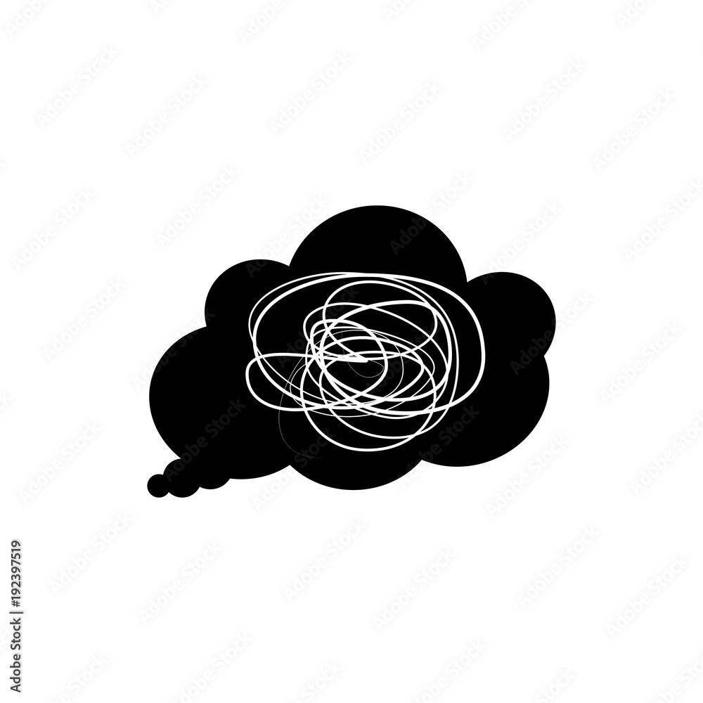 confusion in one's thoughts icon. Illustration of psychological ...