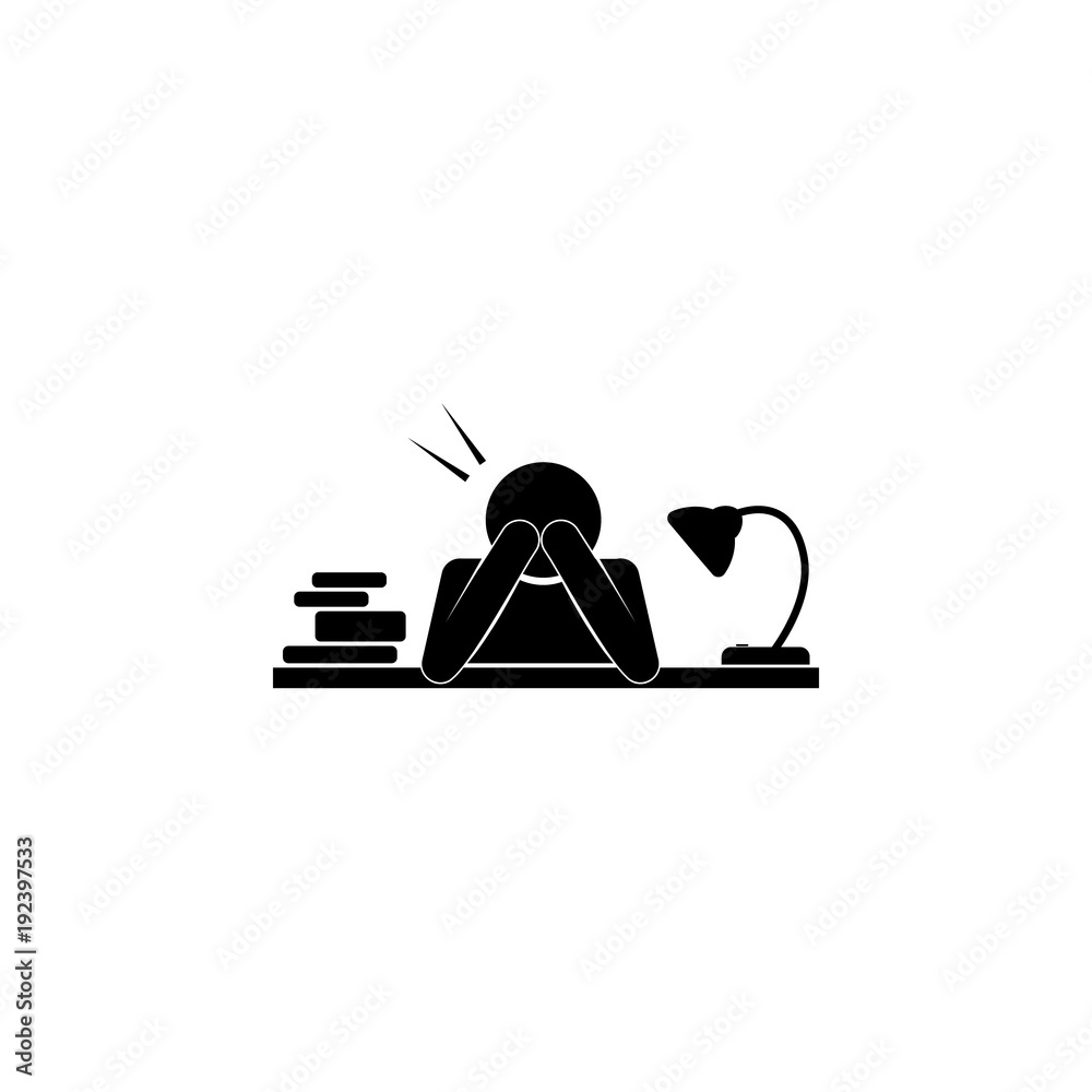 work stress icon. Illustration of psychological disorder of people icon ...