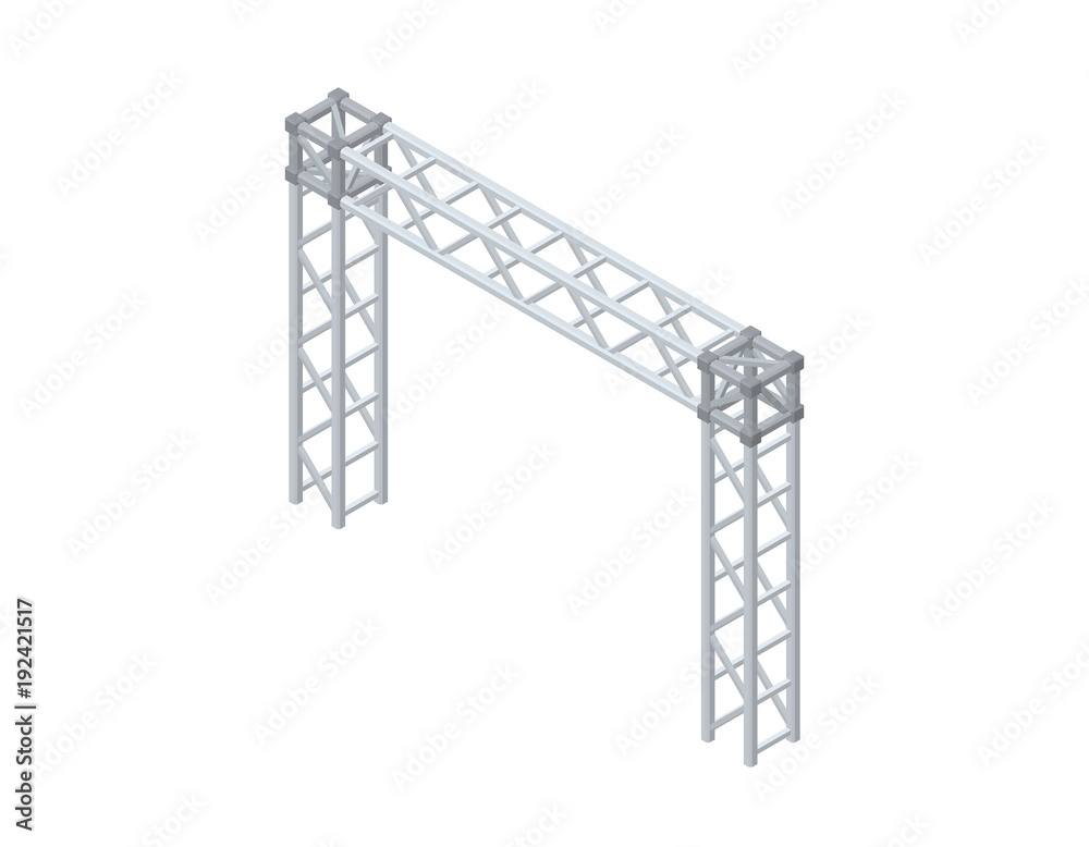 Truss construction. Isolated on white background. 3D Vector ...