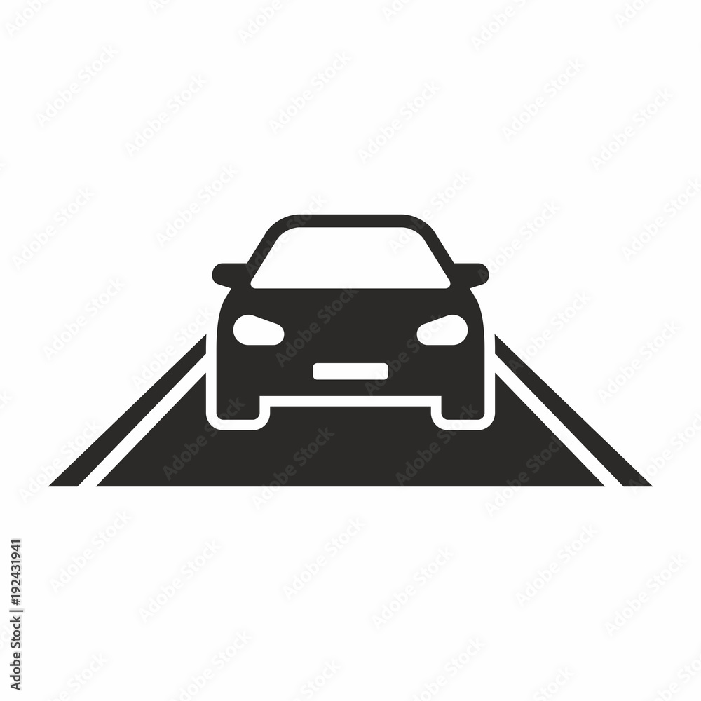 Car on the road icon Stock Vector | Adobe Stock