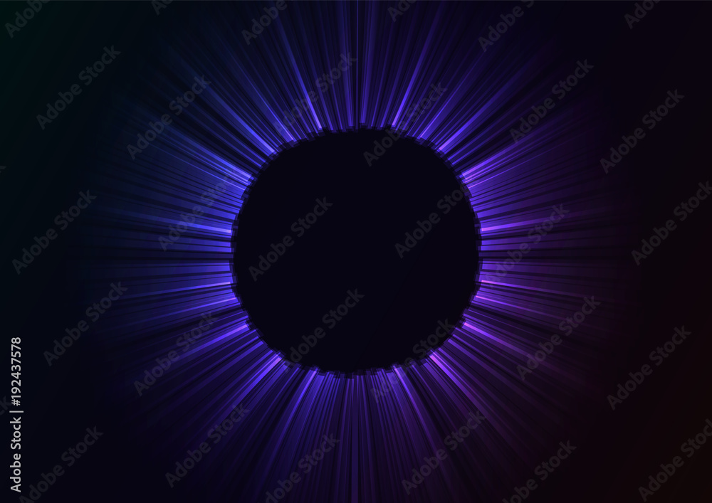 abstract black hole overlap blue background, circle layer line ...