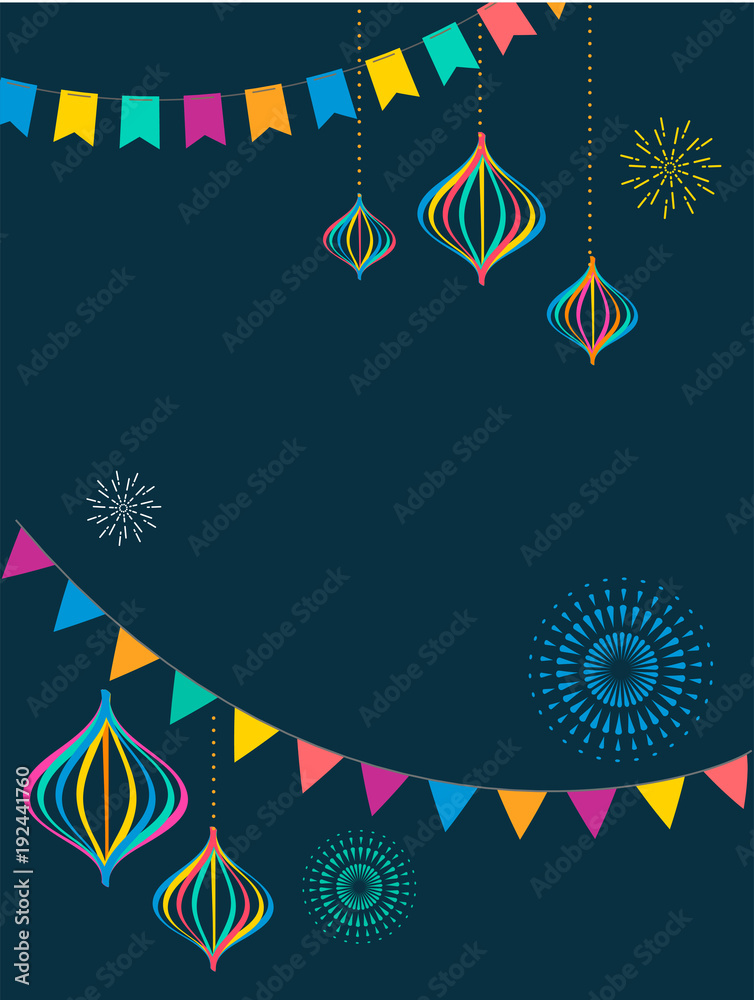 Fiesta banner and poster design with flags, decorations Stock Vector ...