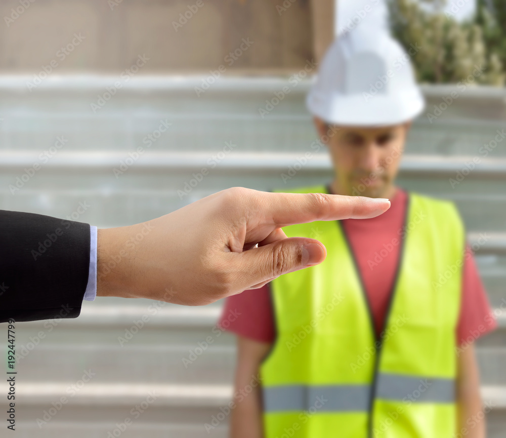 many hands pointing the bullying a workman that is suffering mobbing on ...