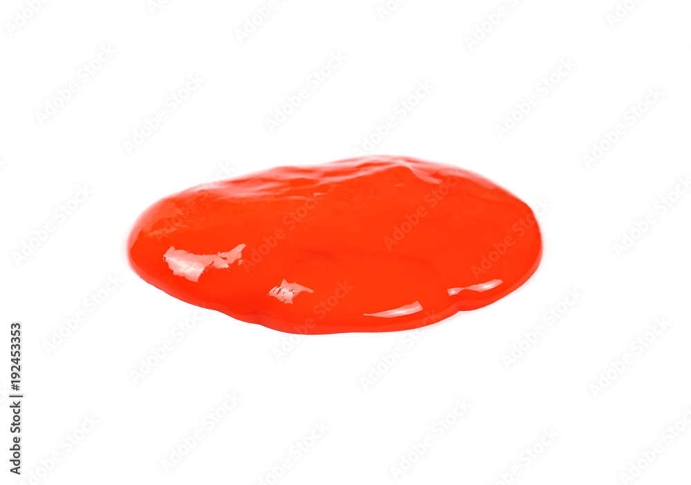 Red sleaze puddle, slime isolated on white background, with clipping ...