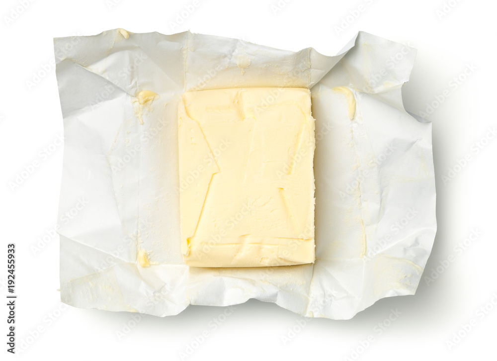 Butter Isolated on White Background Stock Photo | Adobe Stock