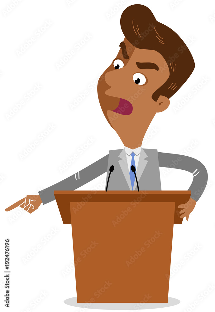 Vector illustration of an angry asian cartoon businessman standing ...