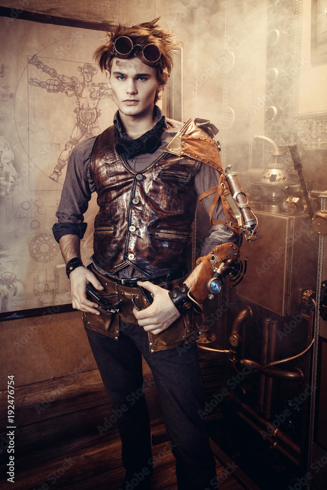 Portrait of a steampunk man. Stock Photo | Adobe Stock