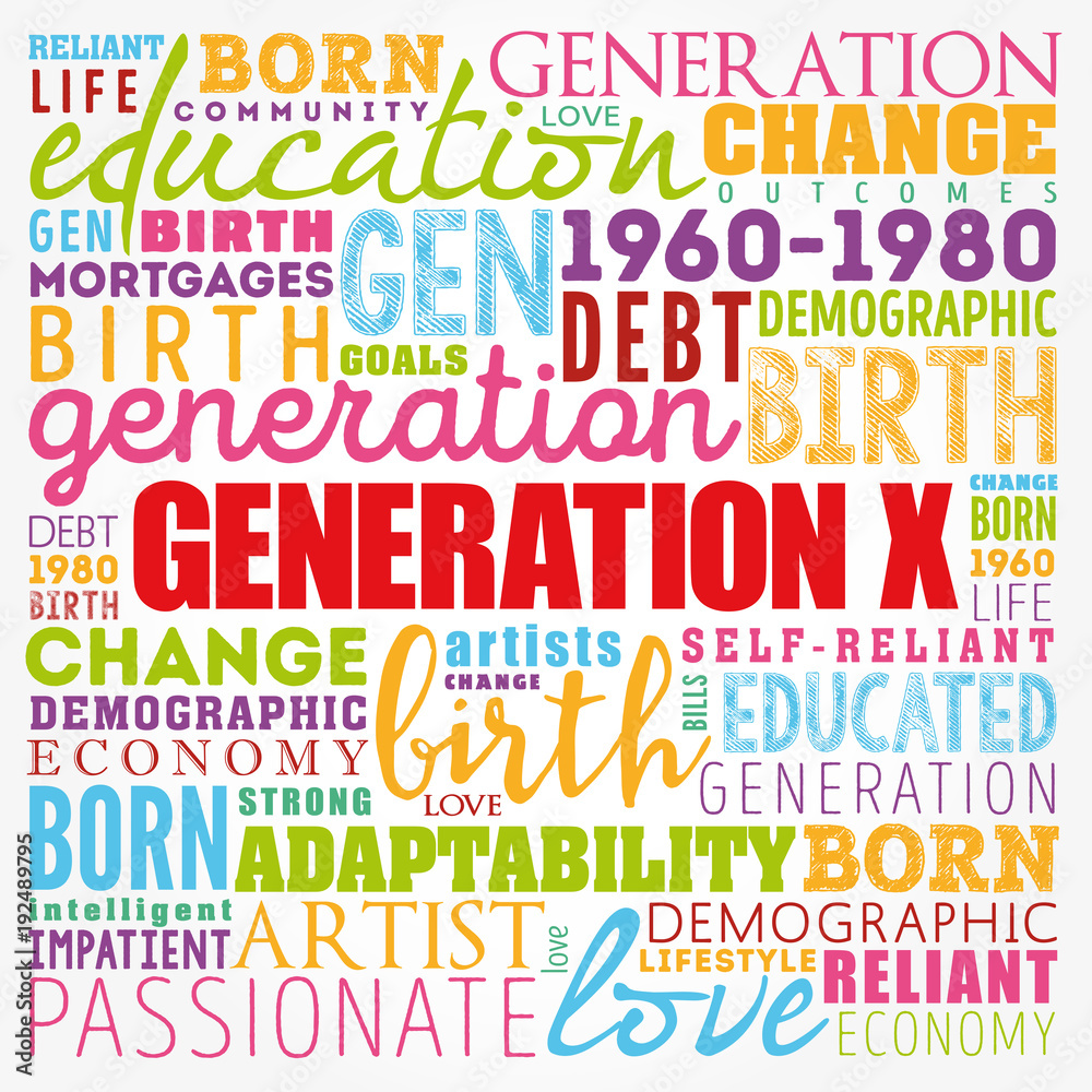 Generation X Word Cloud collage, concept background Stock Vector ...