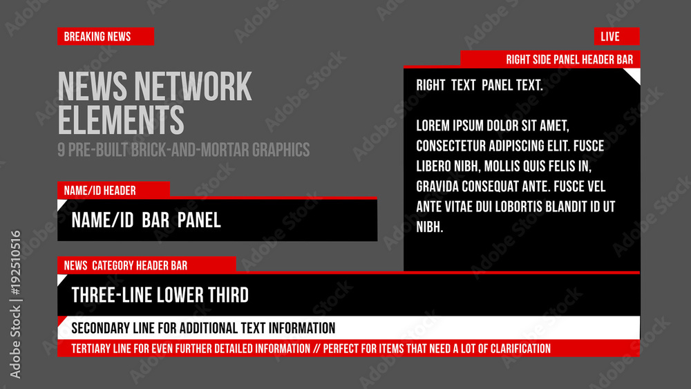 News Network Elements Stock Template | Adobe Stock