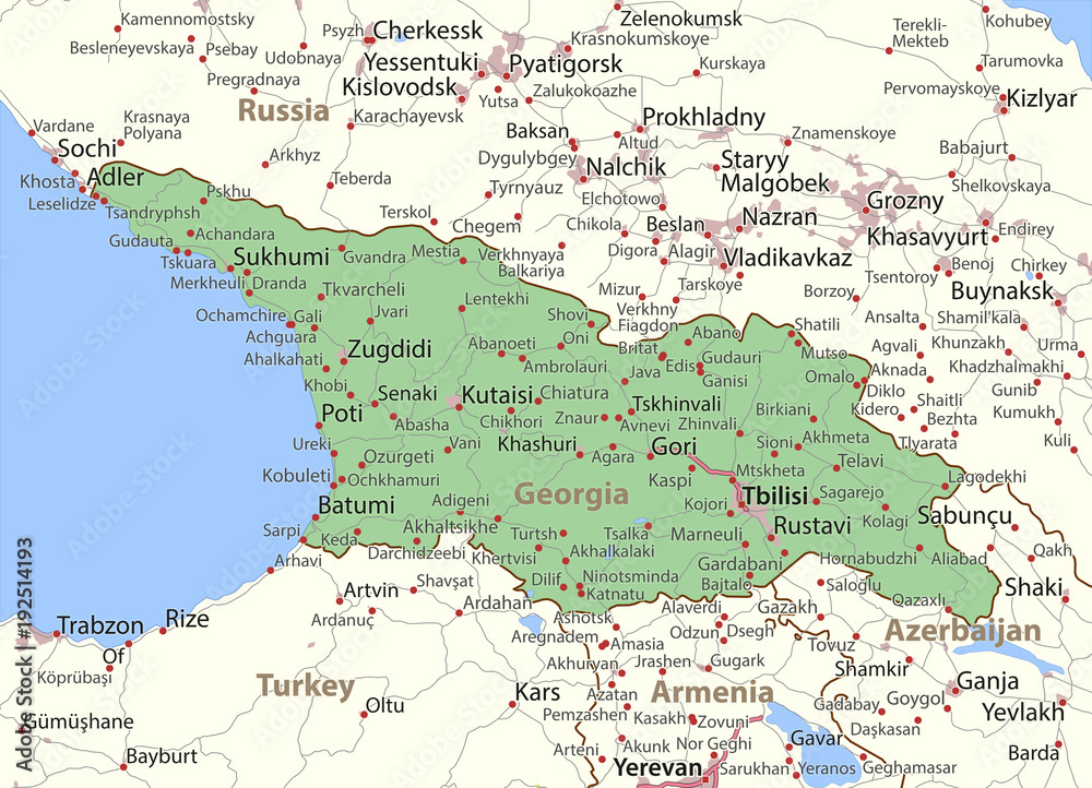 Georgia-World-Countries-VectorMap-A Stock Vector | Adobe Stock