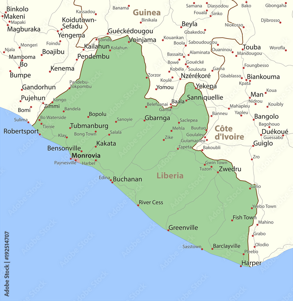 Liberia-World-Countries-VectorMap-A Stock Vector | Adobe Stock