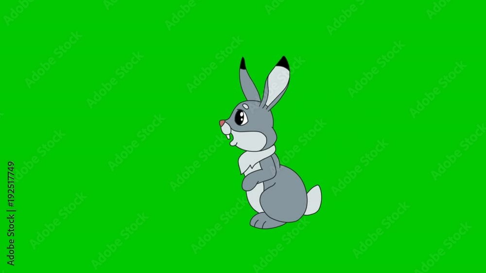 Vidéo Stock Animated Cartoon Character Hare 3. Hand drawn animated hare ...