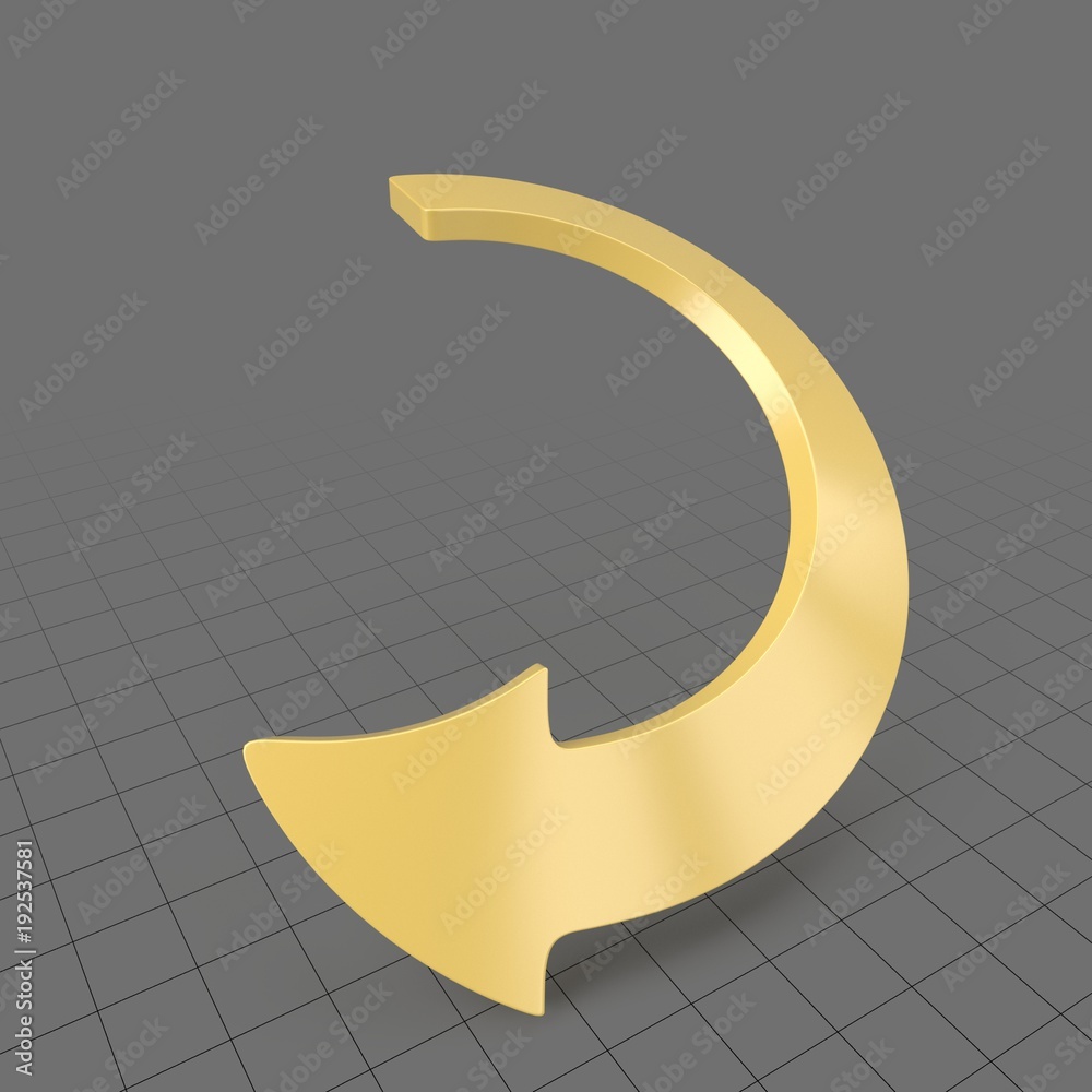 Sharply curved left arrow Stock 3D asset | Adobe Stock
