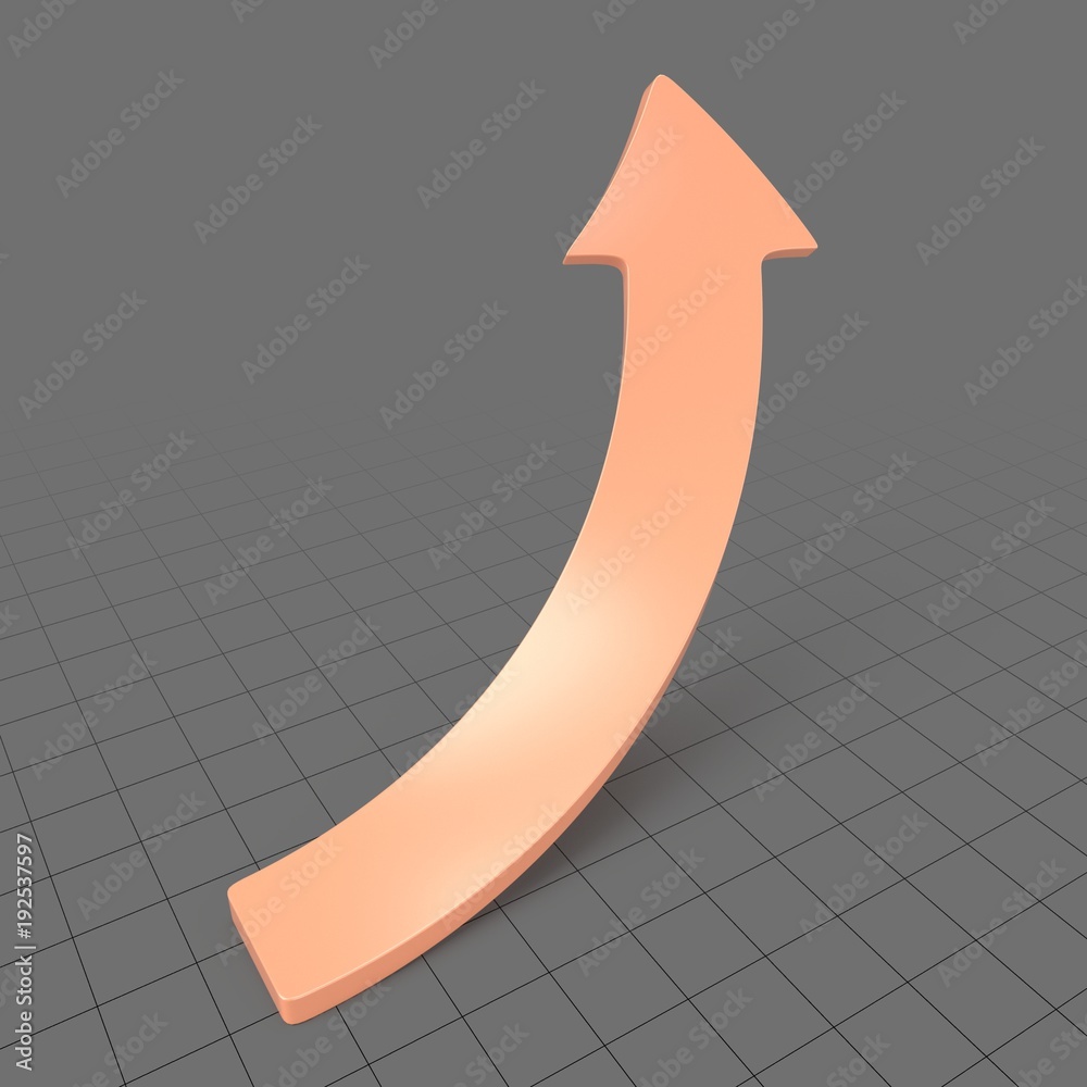 Upward curved arrow Stock 3D asset | Adobe Stock