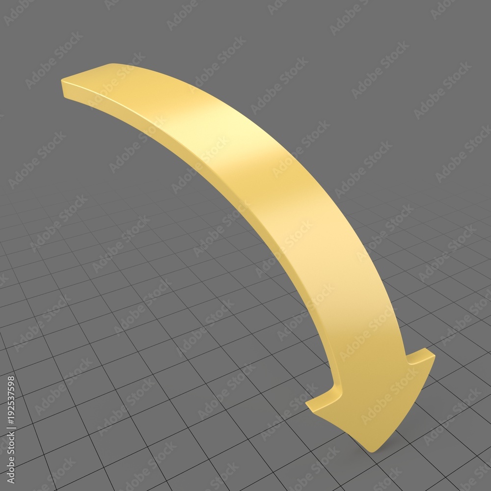 Downward curved arrow 3 Stock 3D asset | Adobe Stock