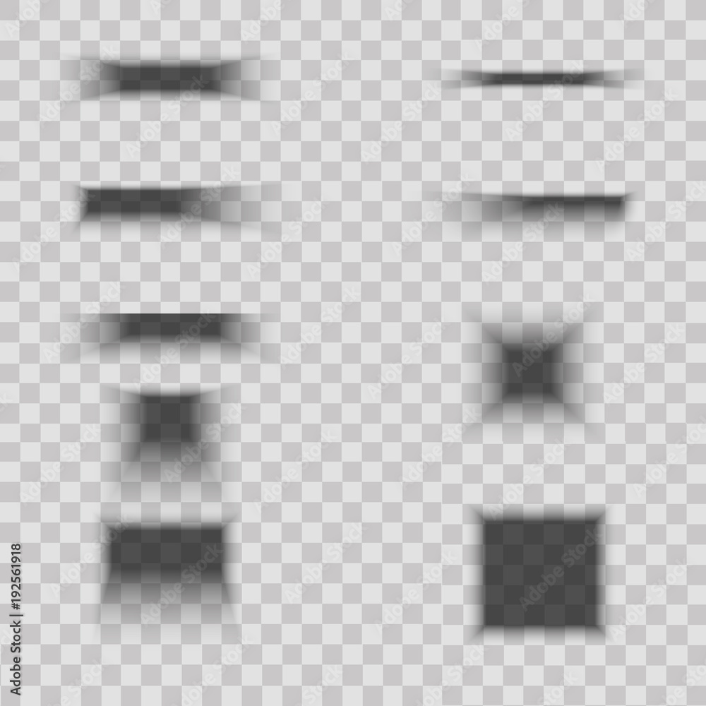 Square shadow sets on transparent background. Vector Stock Vector ...