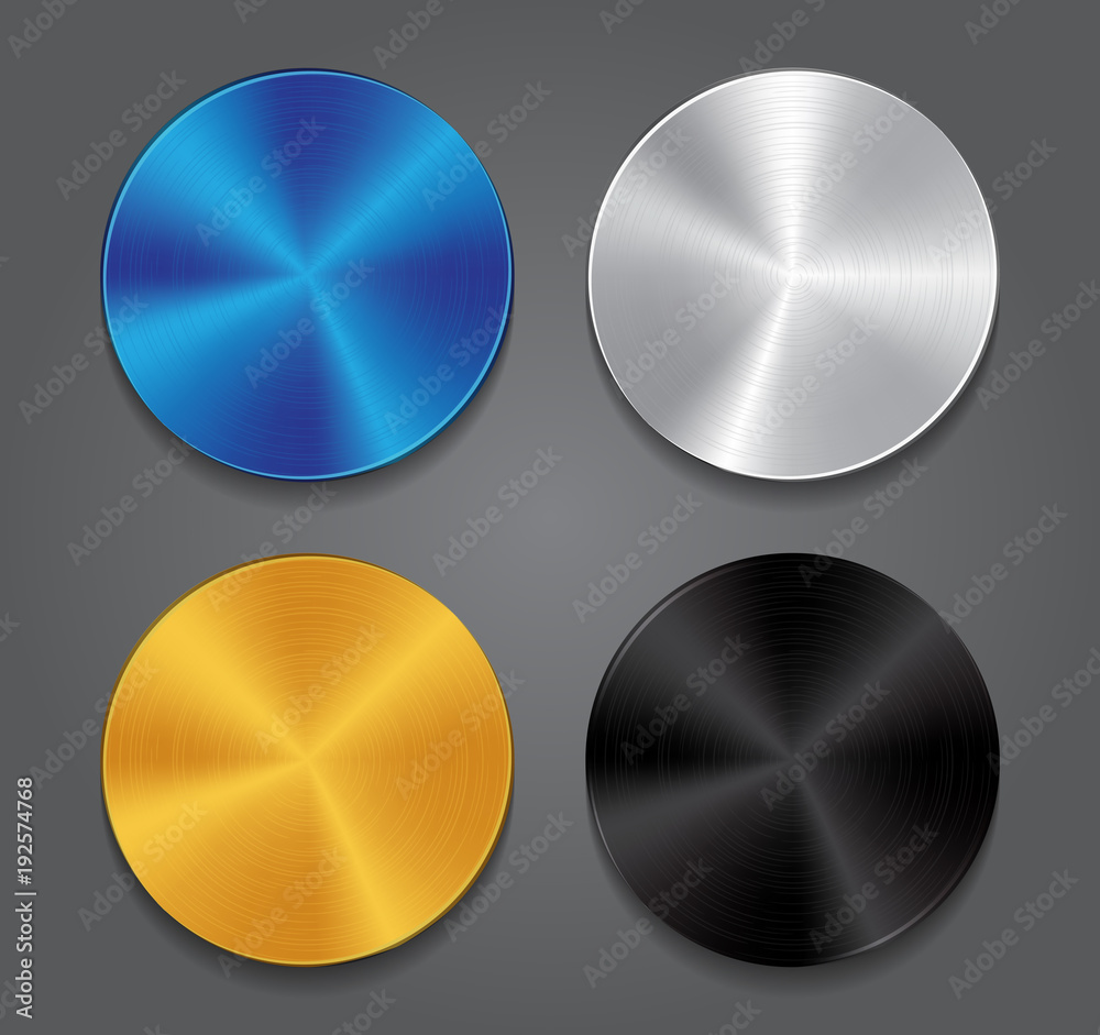 Cards with metal background. Metallic texture. Stock Vector | Adobe Stock