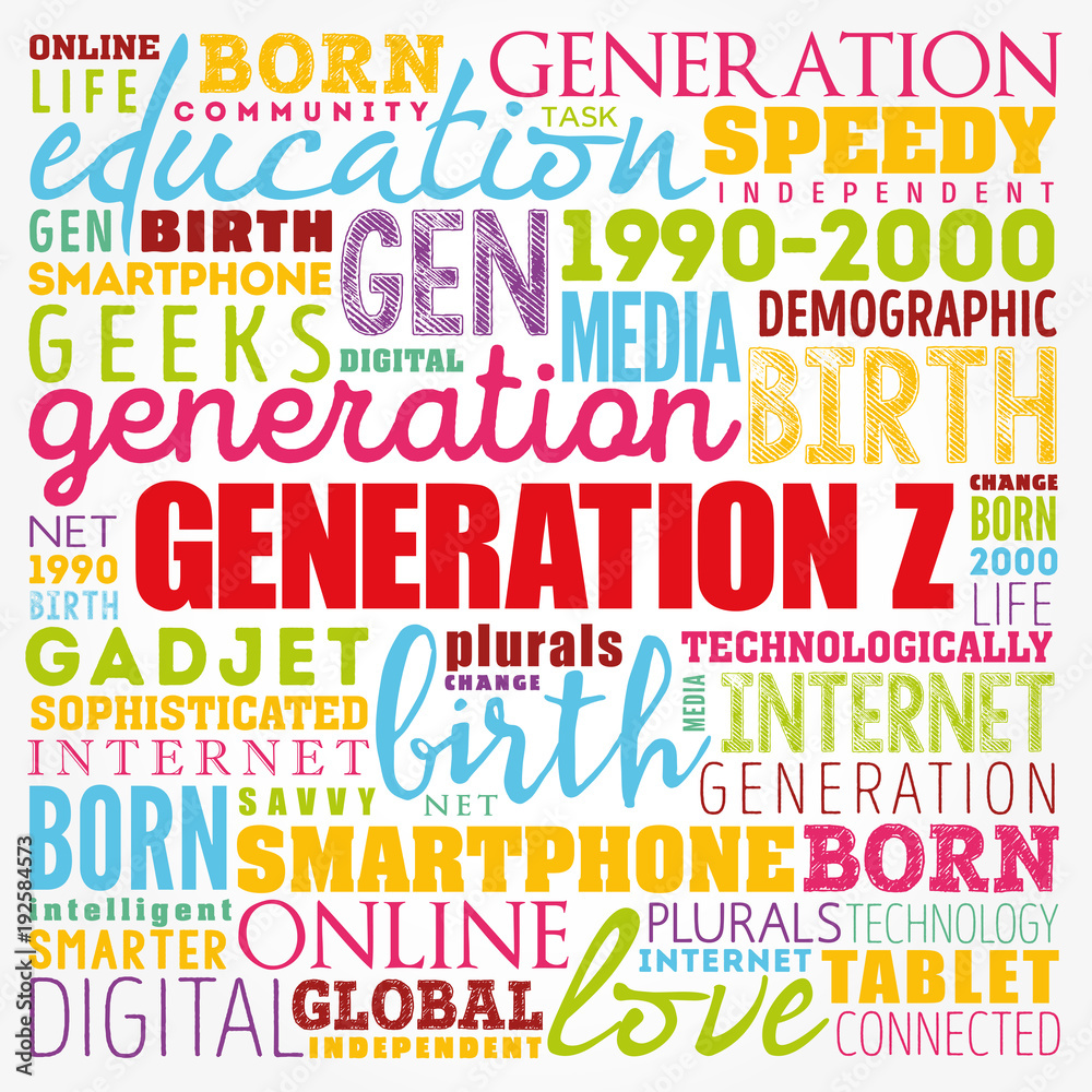 Generation Z Word Cloud collage, concept background Stock Vector ...