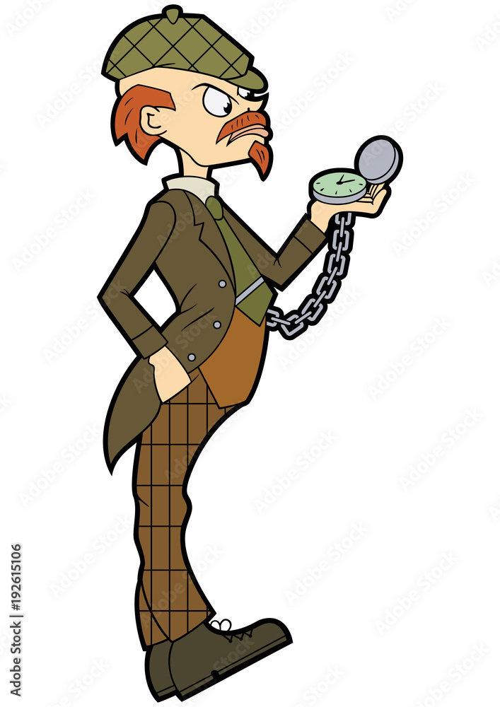 Waiting man/ Illustration cartoon angry gentleman, waiting for someone ...