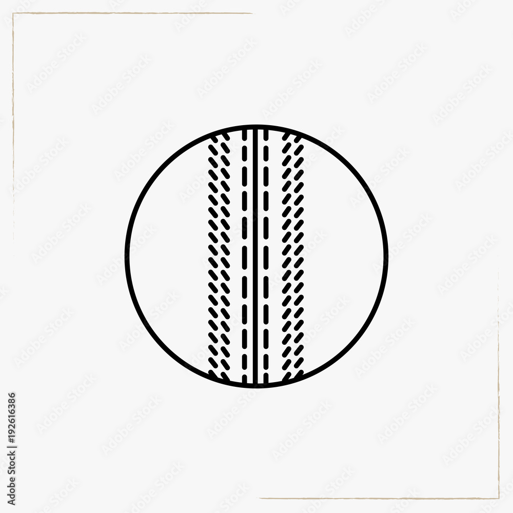cricket ball line icon Stock Vector | Adobe Stock
