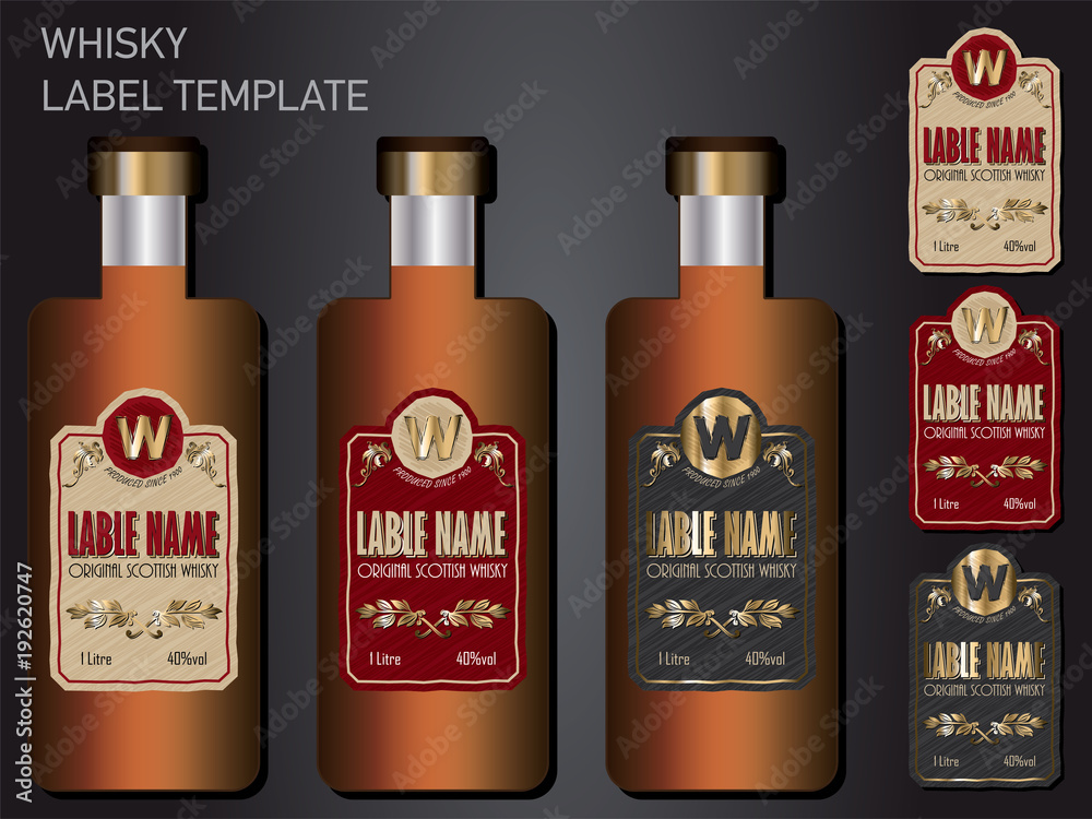 Whisky label template Stock Vector | Adobe Stock