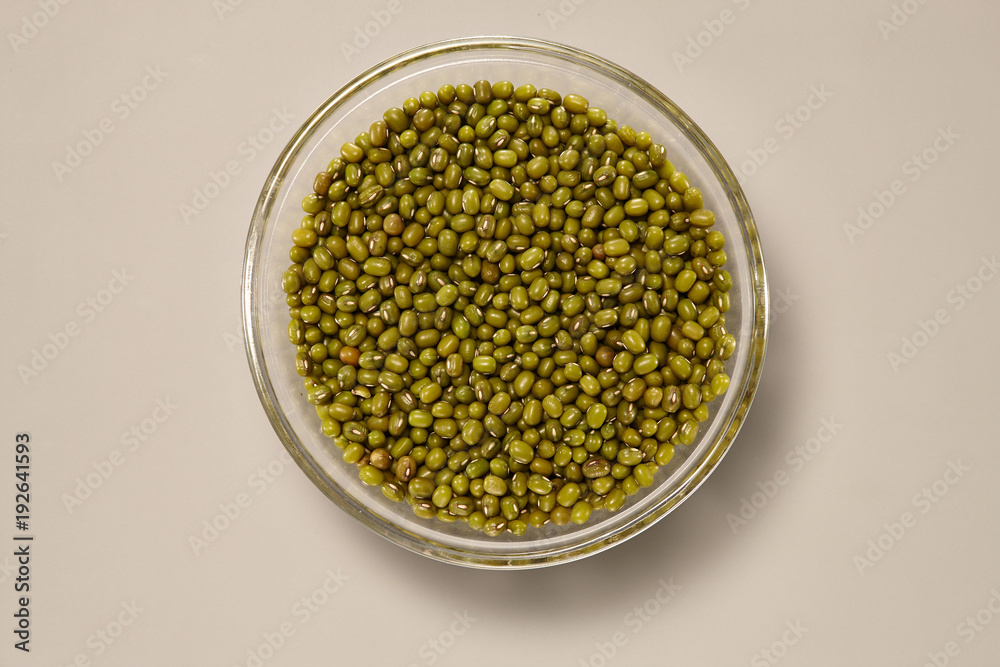 Whole Grains. Top View of Healthy grain foods in a Glass bowl on grey ...