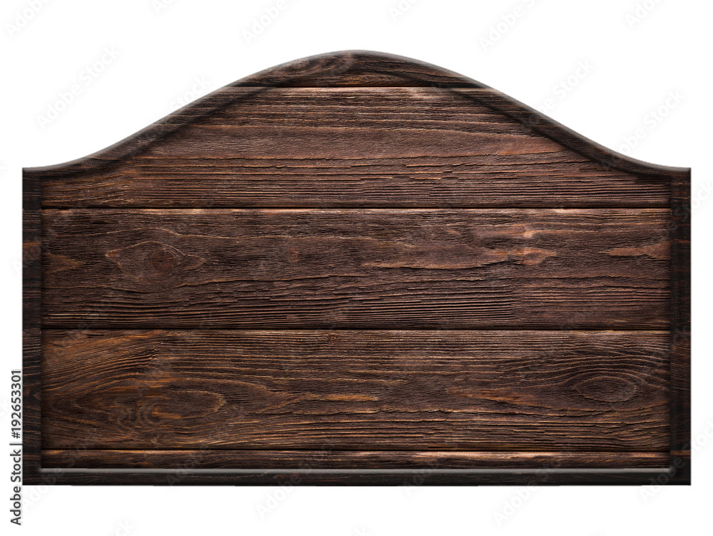 Wooden sign , dark wood isolated on white background Stock Photo ...