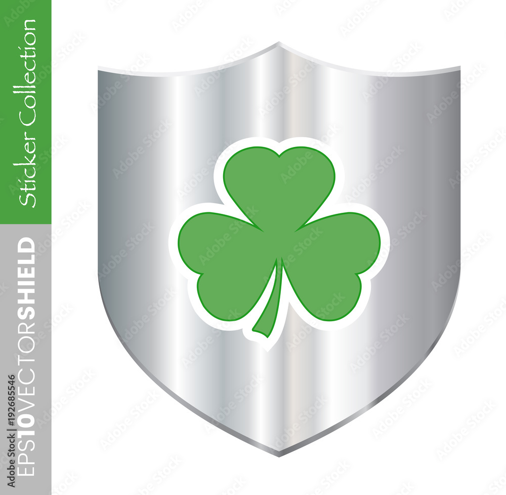 Irish Shamrock Shield Icon Stock Vector | Adobe Stock