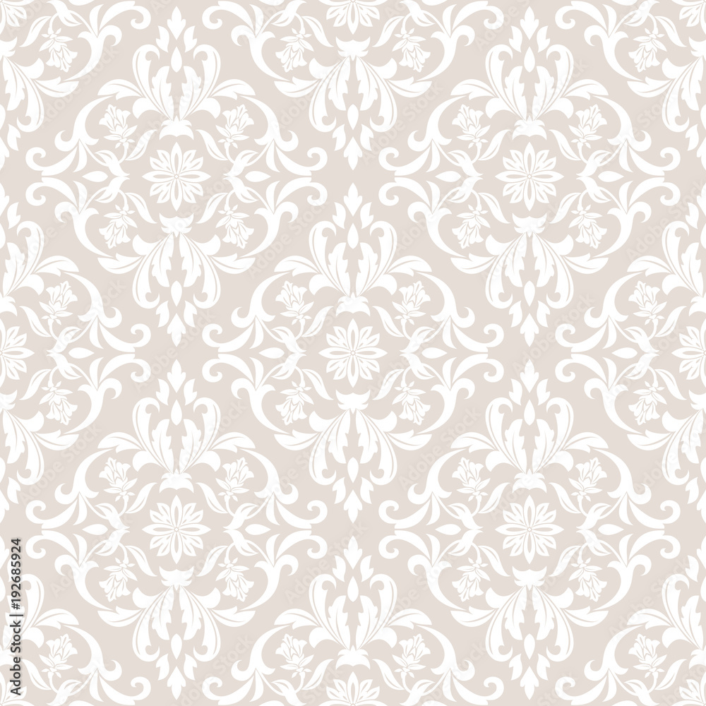 Floral pattern. Wallpaper baroque, damask. Seamless vector background ...