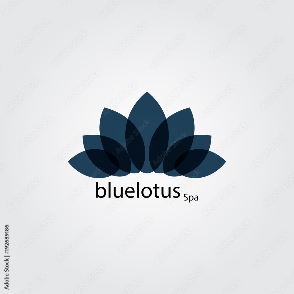 Blue lotus logo Stock Vector | Adobe Stock