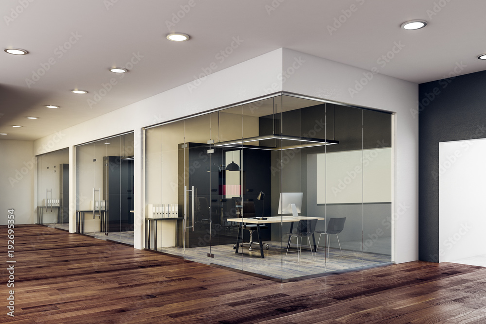 Modern glass office interior Stock Photo | Adobe Stock