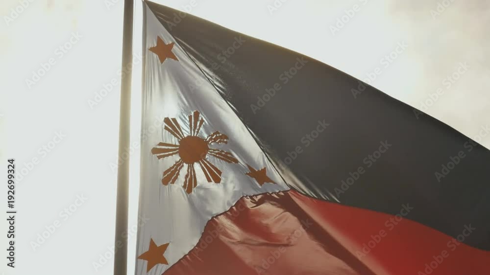 Vídeo do Stock: Flying bicolor flag of the Philippines with central ...