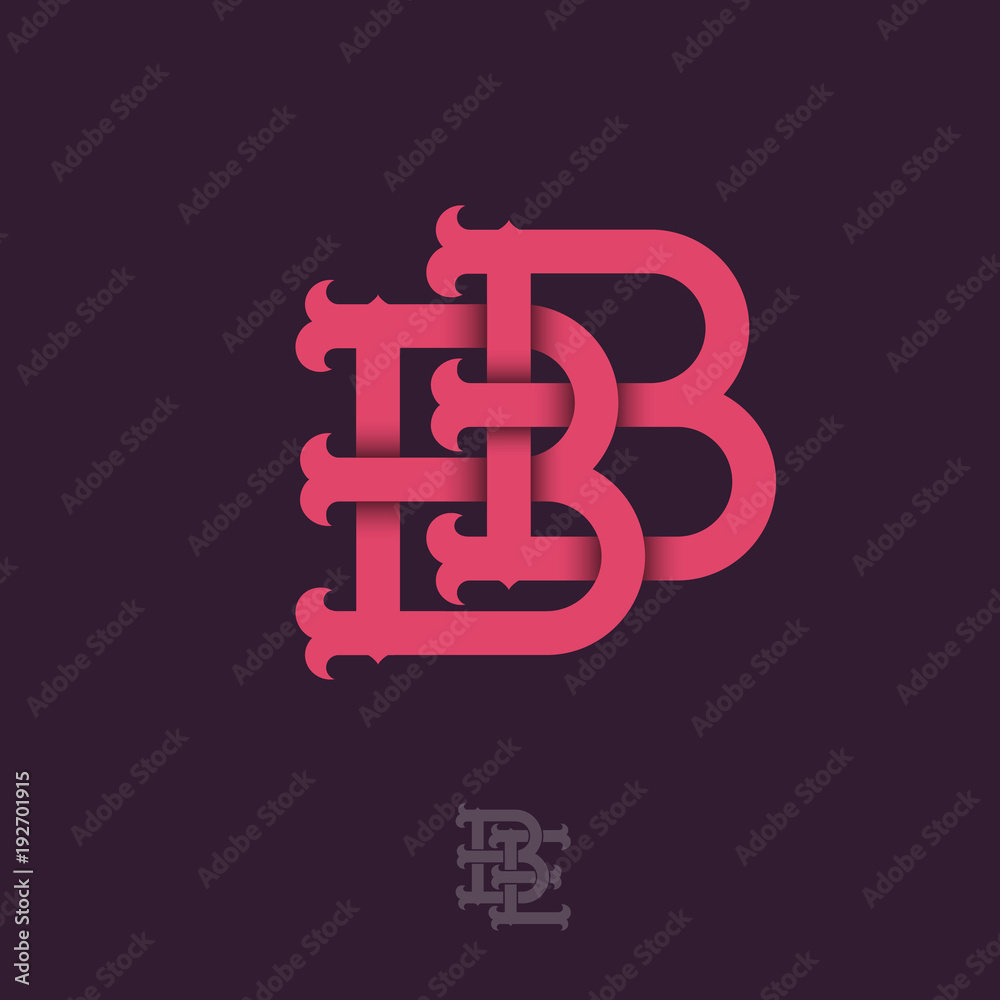 Double B monogram. B and B crossed letters, intertwined letters ...