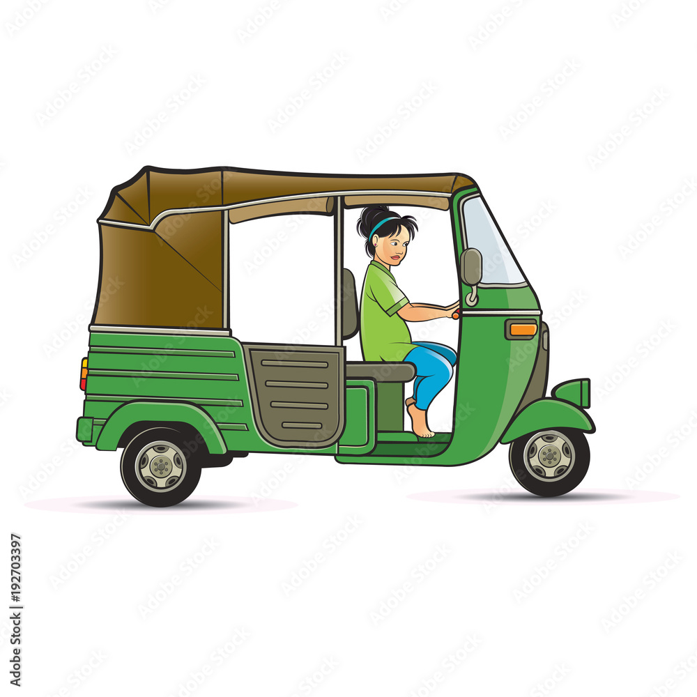 girl riding three wheeler vector cartoon Stock Vector | Adobe Stock